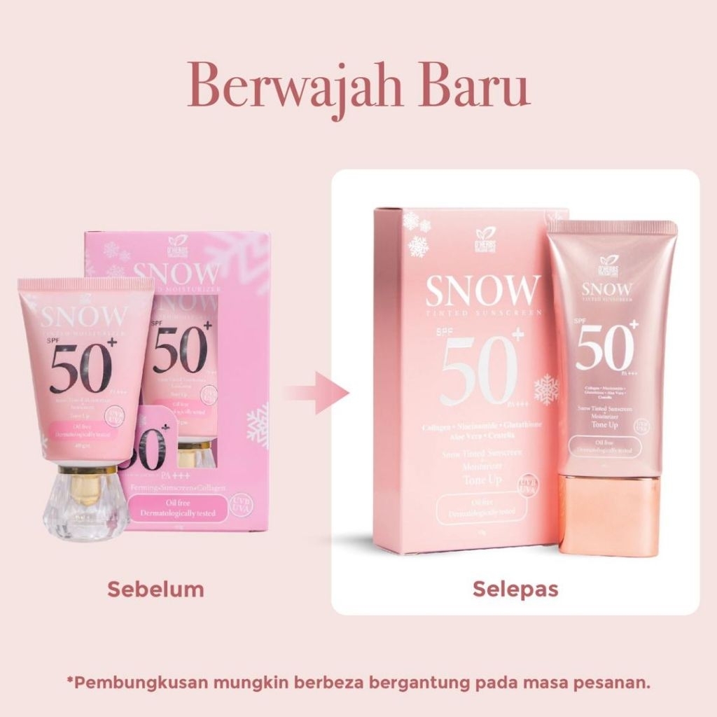 DHERBS SNOW TINTED MOISTURISER SUNSCREEN SPF 50 BY ALIFF SYUKRI ...