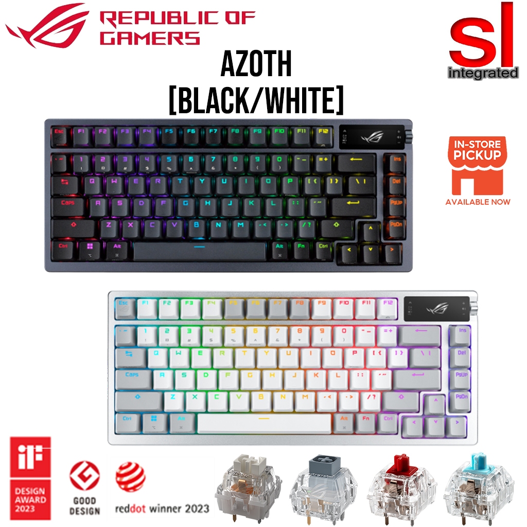 ROG Azoth 75% Wireless DIY Custom Gaming Keyboard,OLED Display,Three ...