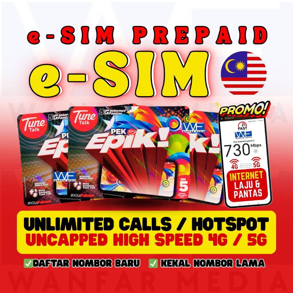 ⚡[𝗲𝗦𝗜𝗠 𝗧𝗨𝗡𝗘𝗧𝗔𝗟𝗞] 4G/5G Coverage Celcom Digi Unlimited Hotspot Data ...