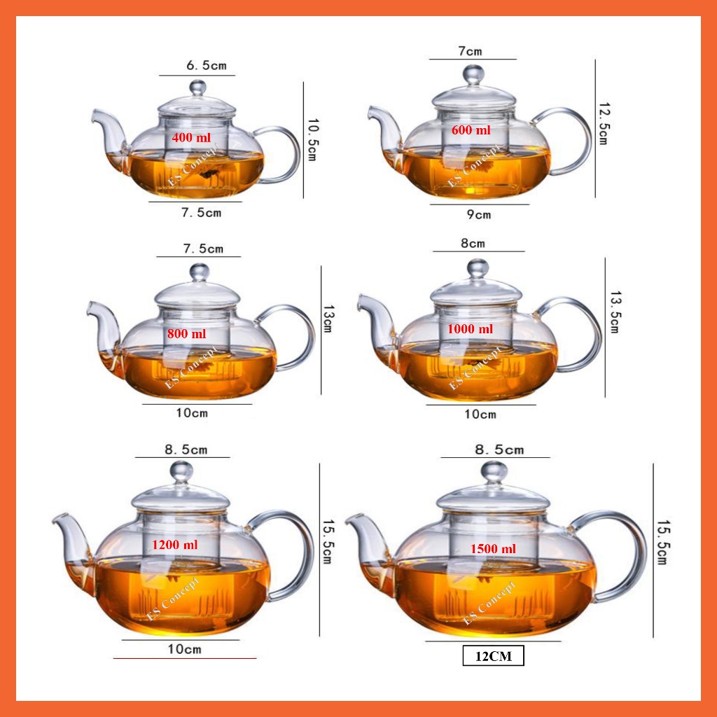 Teapot with strainer Glass jug Borosilicate glass teapot jug with glass ...