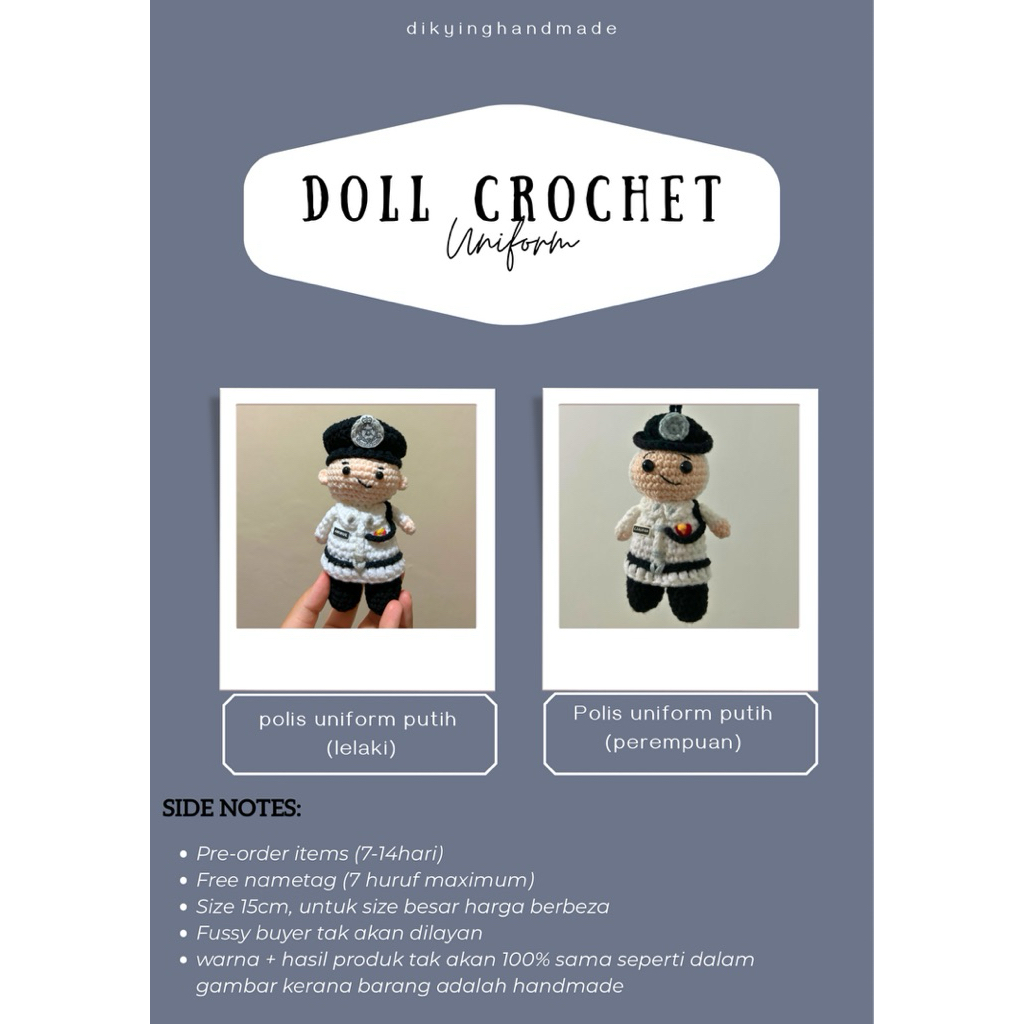 Doll Polis Askar Navy Bomba Crochet Handmade | Shopee Malaysia