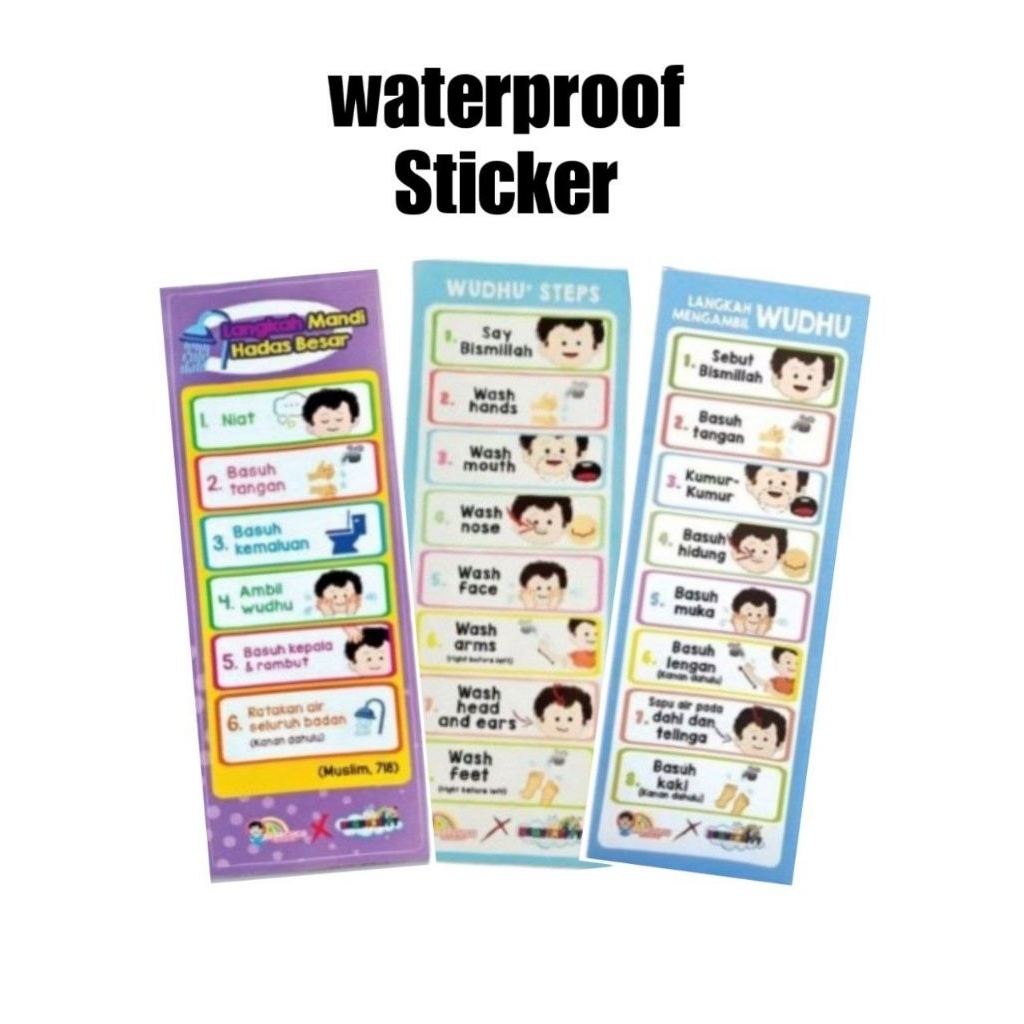 READY STOCK!! Sticker Wudhuk/Mandi Hadas Kalis Air Waterproof Sticker ...