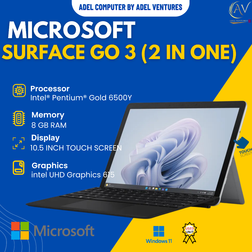 Microsoft Surface Go 3 10.5"(2-in-1 tablet and laptop)Intel Pentium ...