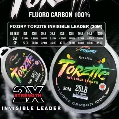 Fixory Torzite Fluorocarbon leader 2X strong | Shopee Malaysia