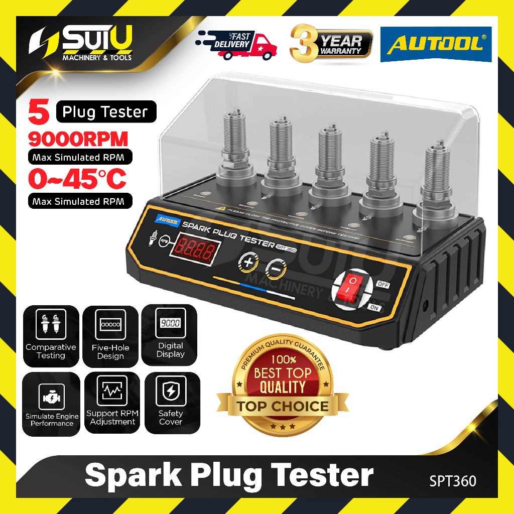 AUTOOL SPT360 / SPT-360 Penguji Palam Pencucuh Kereta / Car Spark Plug ...
