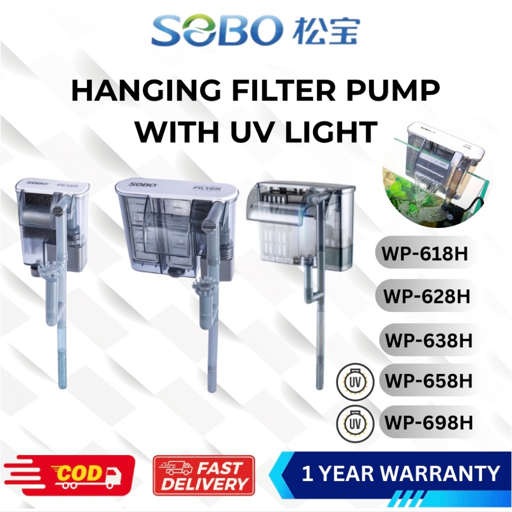 SOBO Aquarium Slim Hanging Filter Hang On Filter WP-618H~WP-638H Pam ...