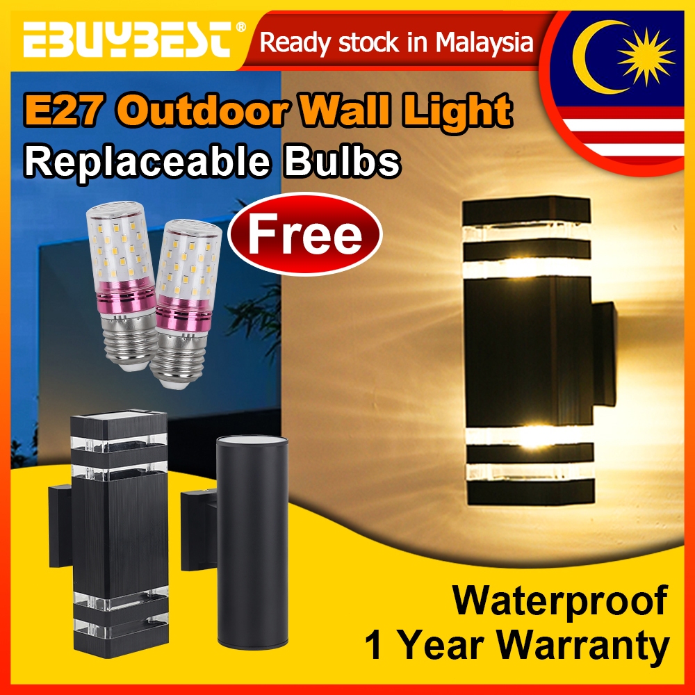 E27 Outdoor Wall Light IP67 Waterproof Lampu Dinding 220V Replaceable ...