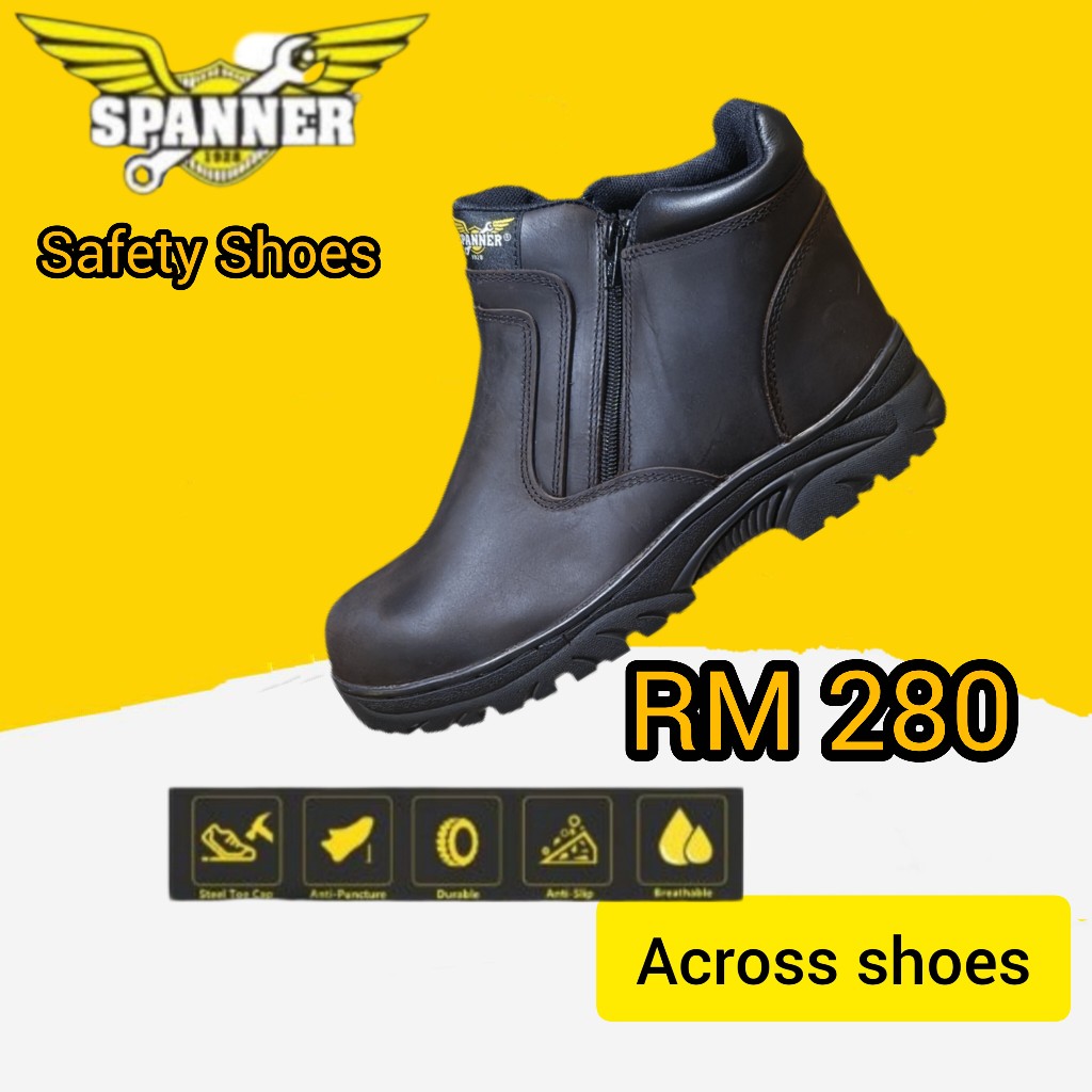 👷👉[Safety Shoe] 💯 Original Spanner safety shoe SPNC-81-44[COFFEE ...