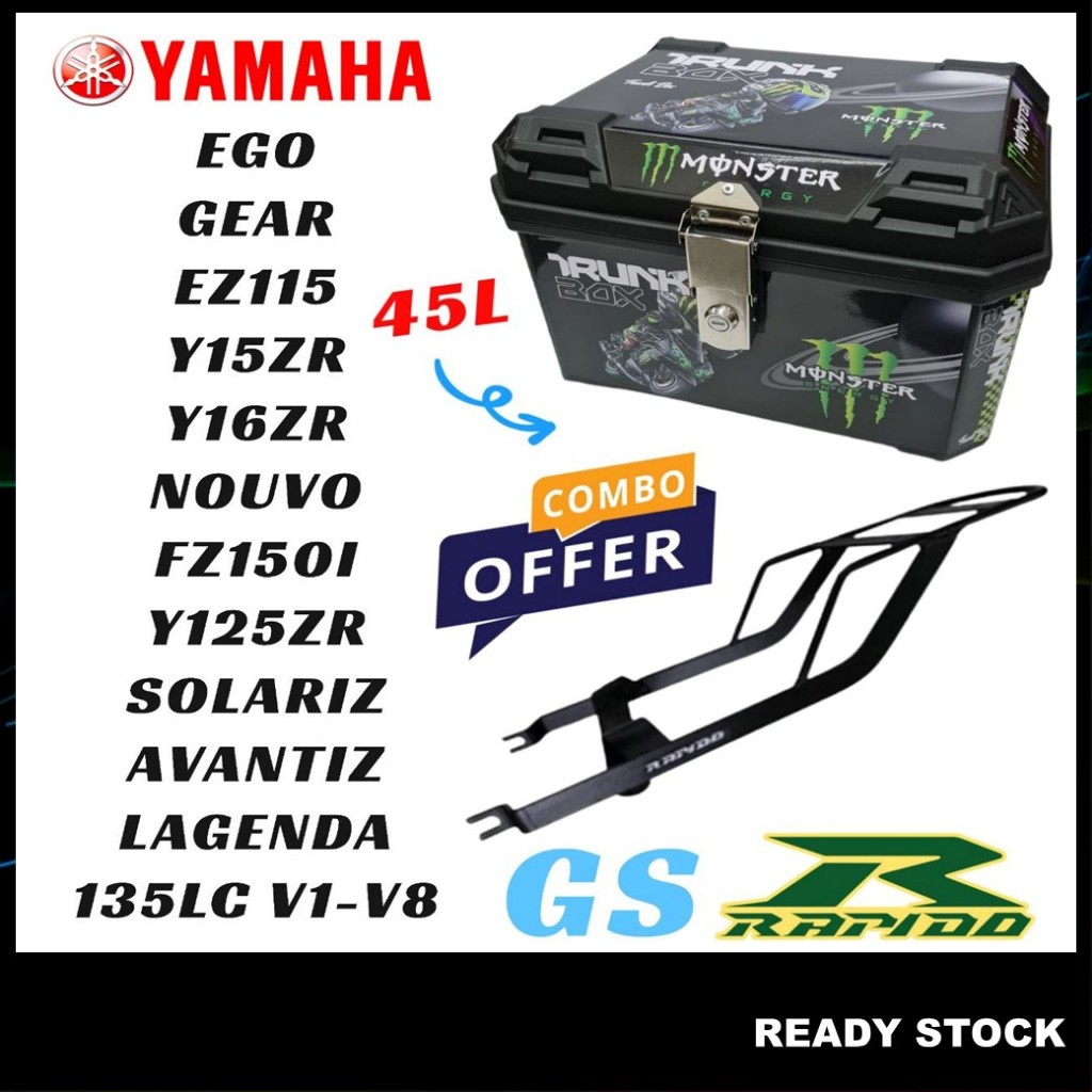 GS 45L Motor Monster Top Box+Rapido Monorack Yamaha 135LC Ego Gear ...