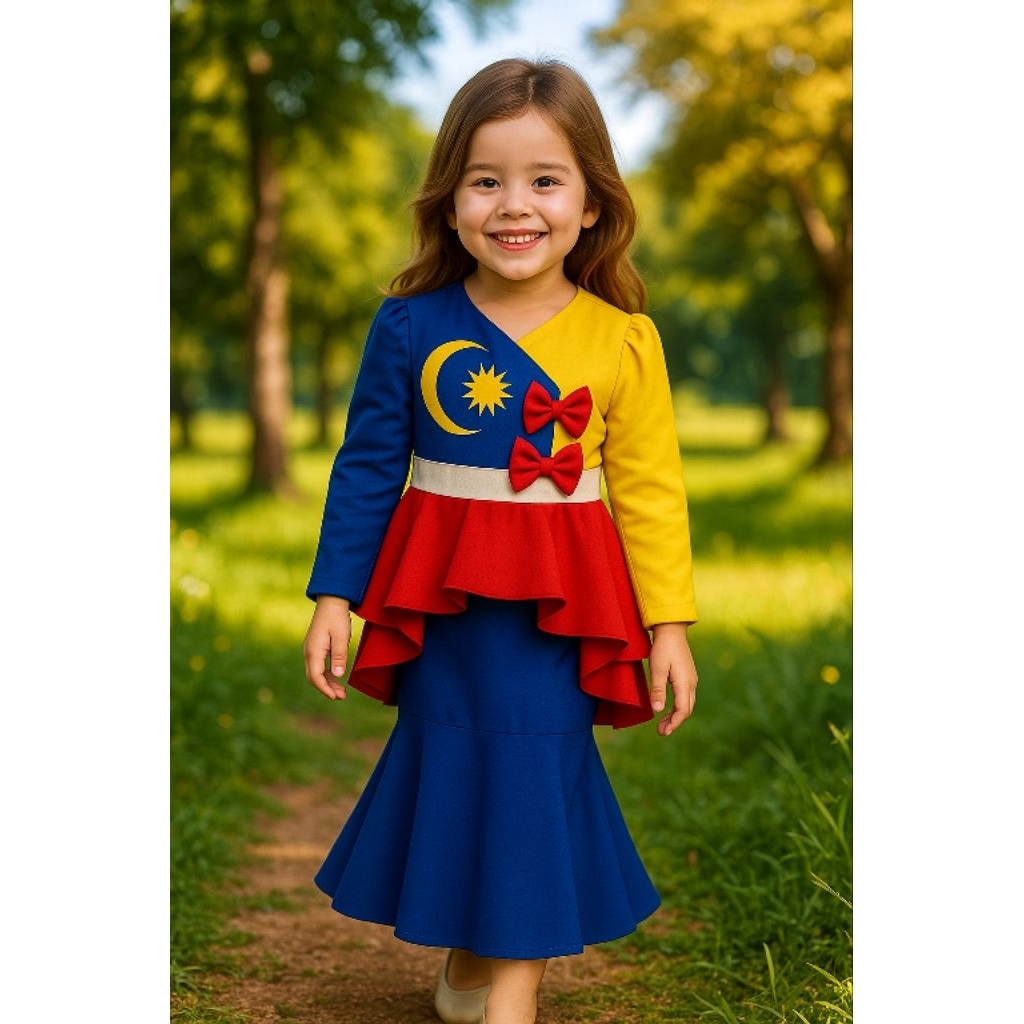 baju merdeka set 2025 Chinese style ready stock kain cromocrip size ...