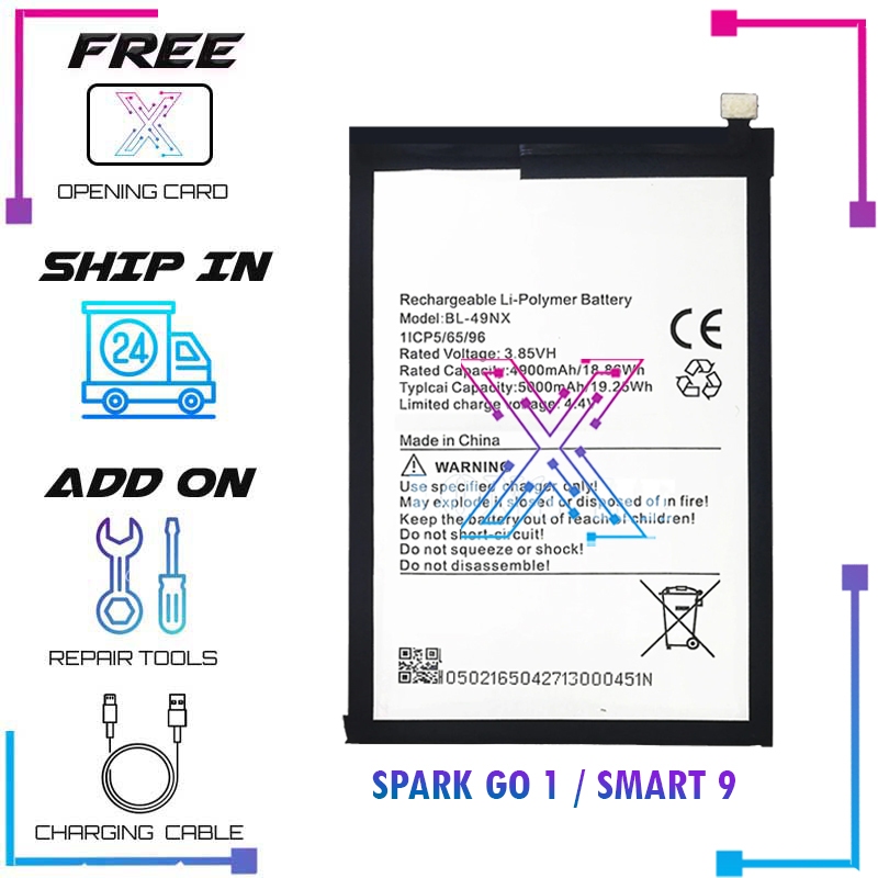 Battery BL-49NX Compatible For TEC SPARK GO 1 - KL4 / SMART 9 BATTERY ...