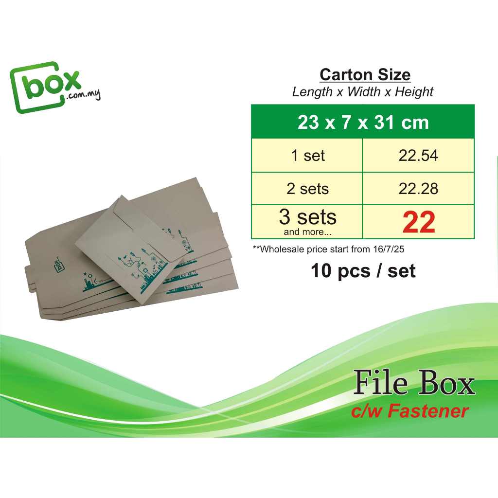 [10Pcs] FileBox - A4 Document Storage Box with Fastener - Die Cut File ...