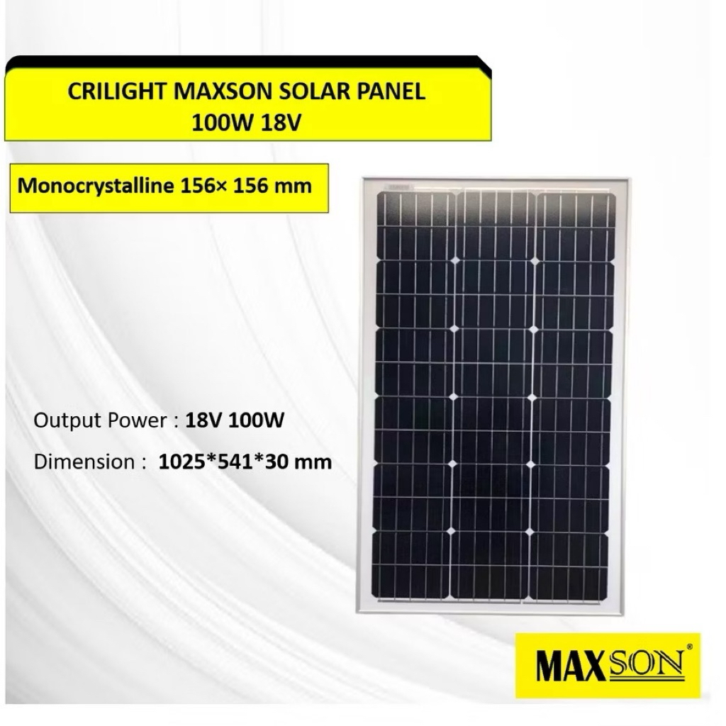 *OFFER PRICE* MAXSON 100w 18v Monocystalline Type Solar Panel Pagar Elektrik Kebun | Shopee Malaysia