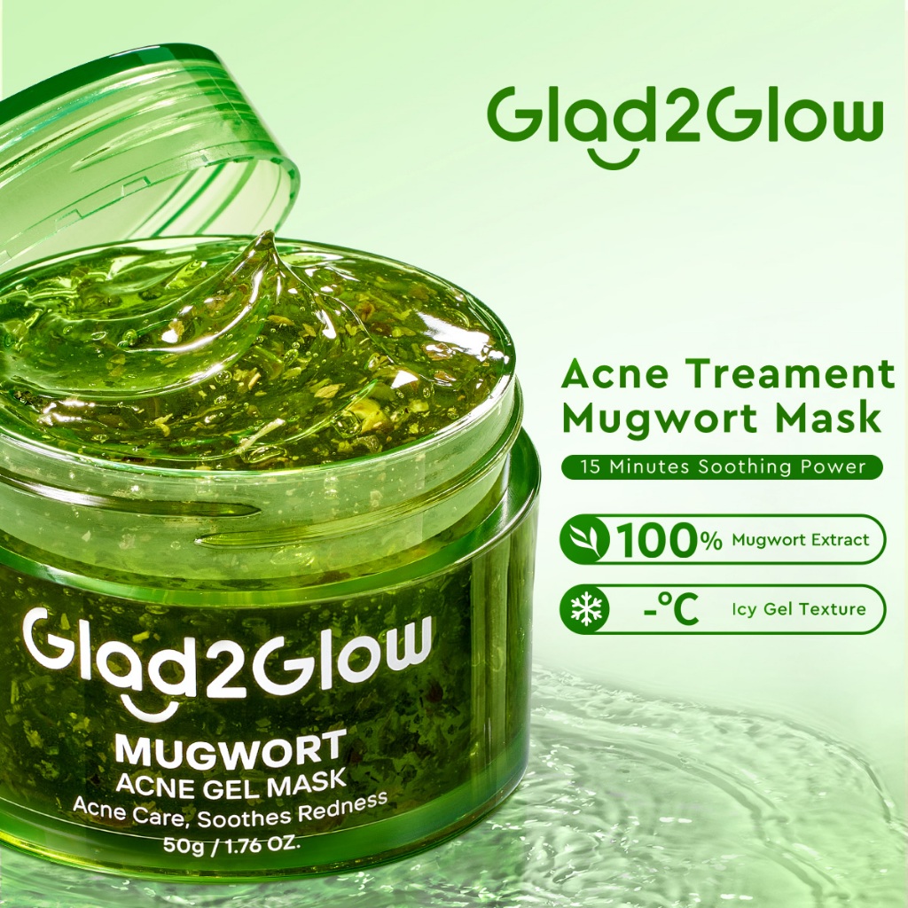 【New Launch】Glad2Glow Mugwort Acne Treament Gel-Mask Acne Soothing ...