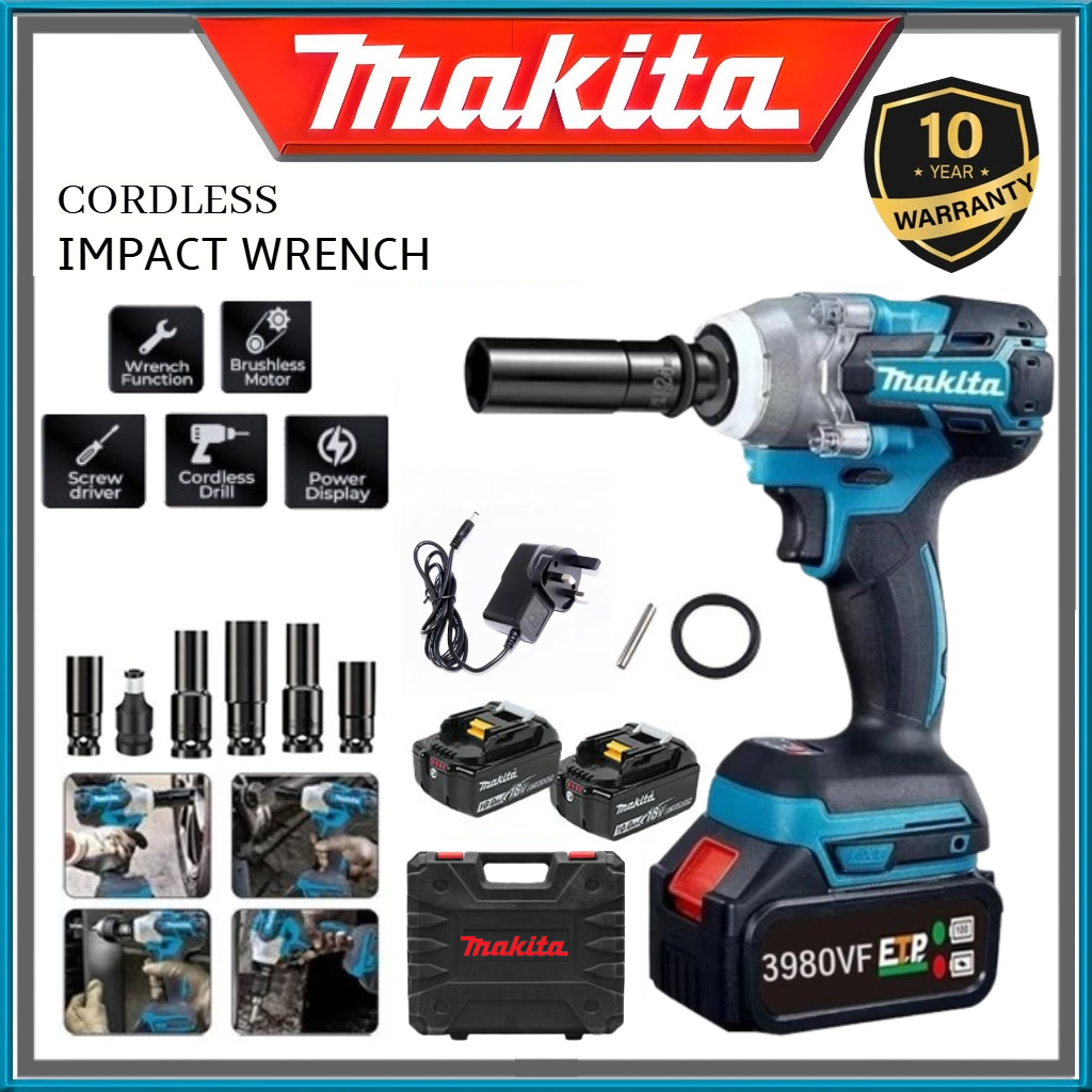 Cordless Impact Wrench Makita Impact Driver Gun Heavy Duty Torque ...