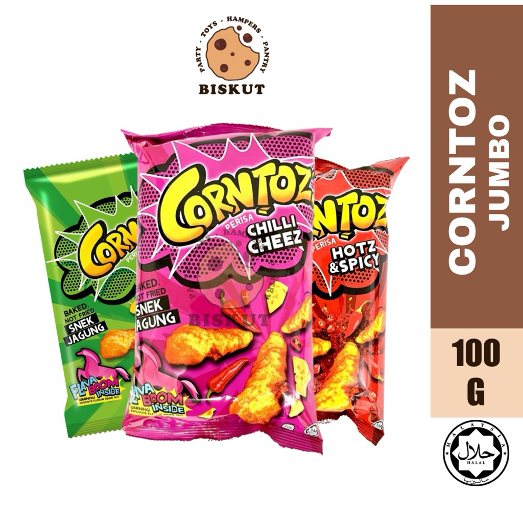 [KEROPOK] JUMBO PACK Corntoz Chilli Cheese 100g/Bbq 100g/Hot & Spicy ...