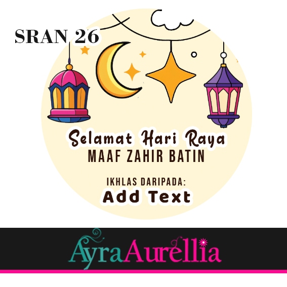 Custom Name Sticker Hari Raya Ikhlas Daripada | Shopee Malaysia