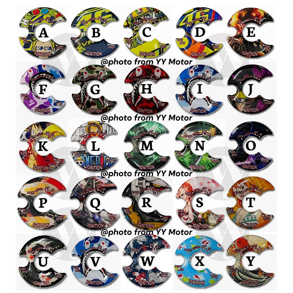 Yamaha sticker stripe timbul main switch ignition key epoxy premium ...