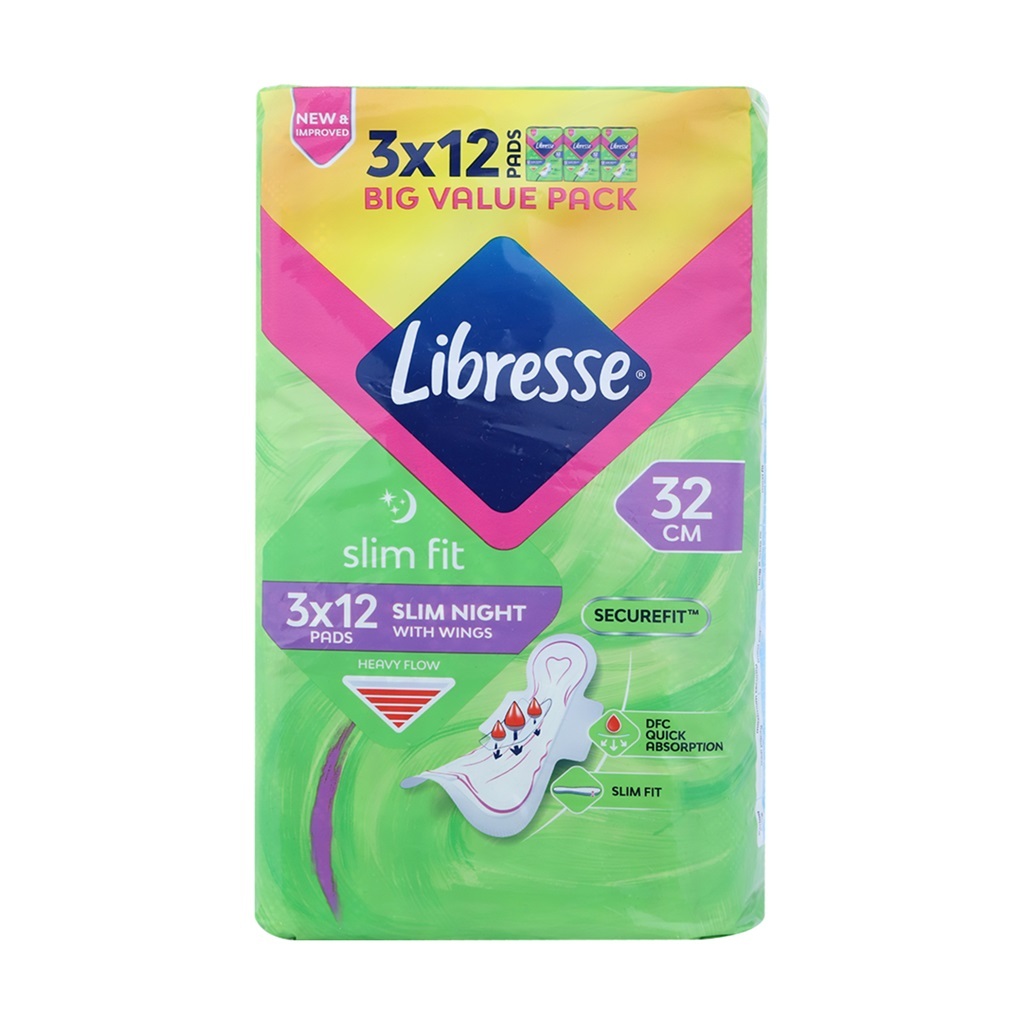 Libresse Slim Night Wings 32cm (3 x 12 pads) | Shopee Malaysia