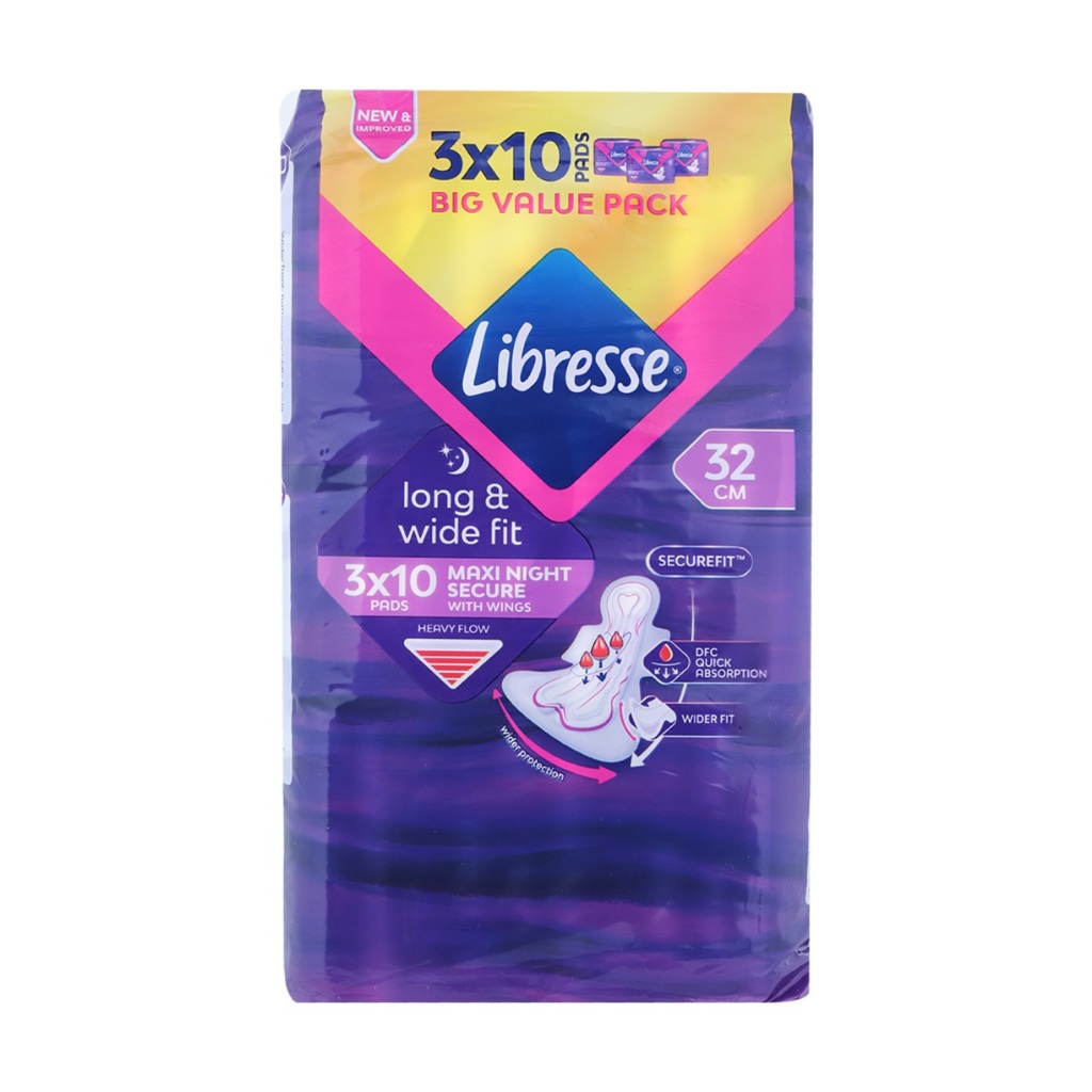 Libresse Maxi Night Secure Wing 32cm (3 x 10 pads) | Shopee Malaysia