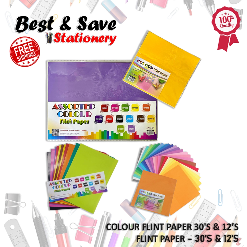 BEST SAVE 30pcs 12pcs A4 origami paper / Colour flint paper /colour ...