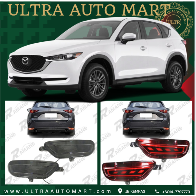 Mazda CX-5 CX5 DRL LED Bumper Reflector Rear Fog Lamp Brake Light Dynamic Turn Signal 2017 ...