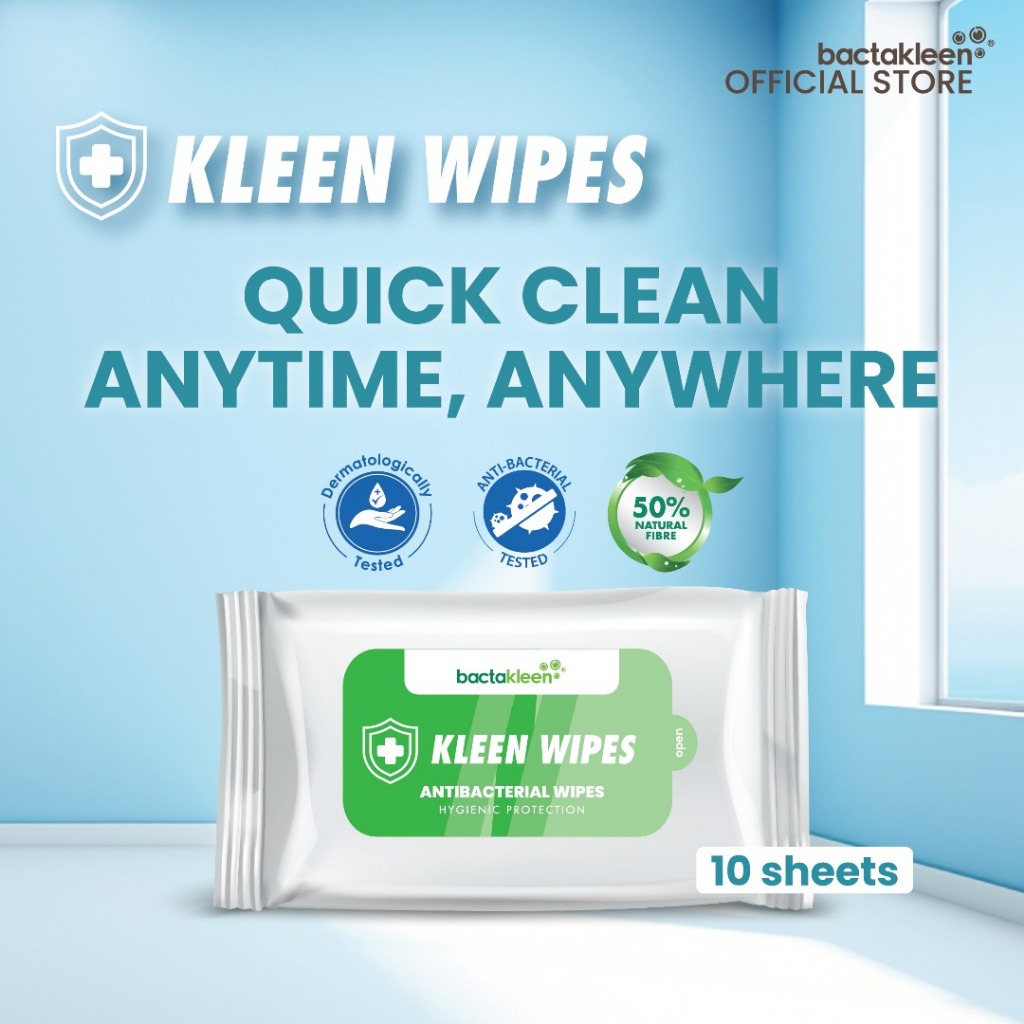 BACTAKLEEN Kleen Wipes 10 Sheets | Multipurpose Sanitiser Disinfecting ...