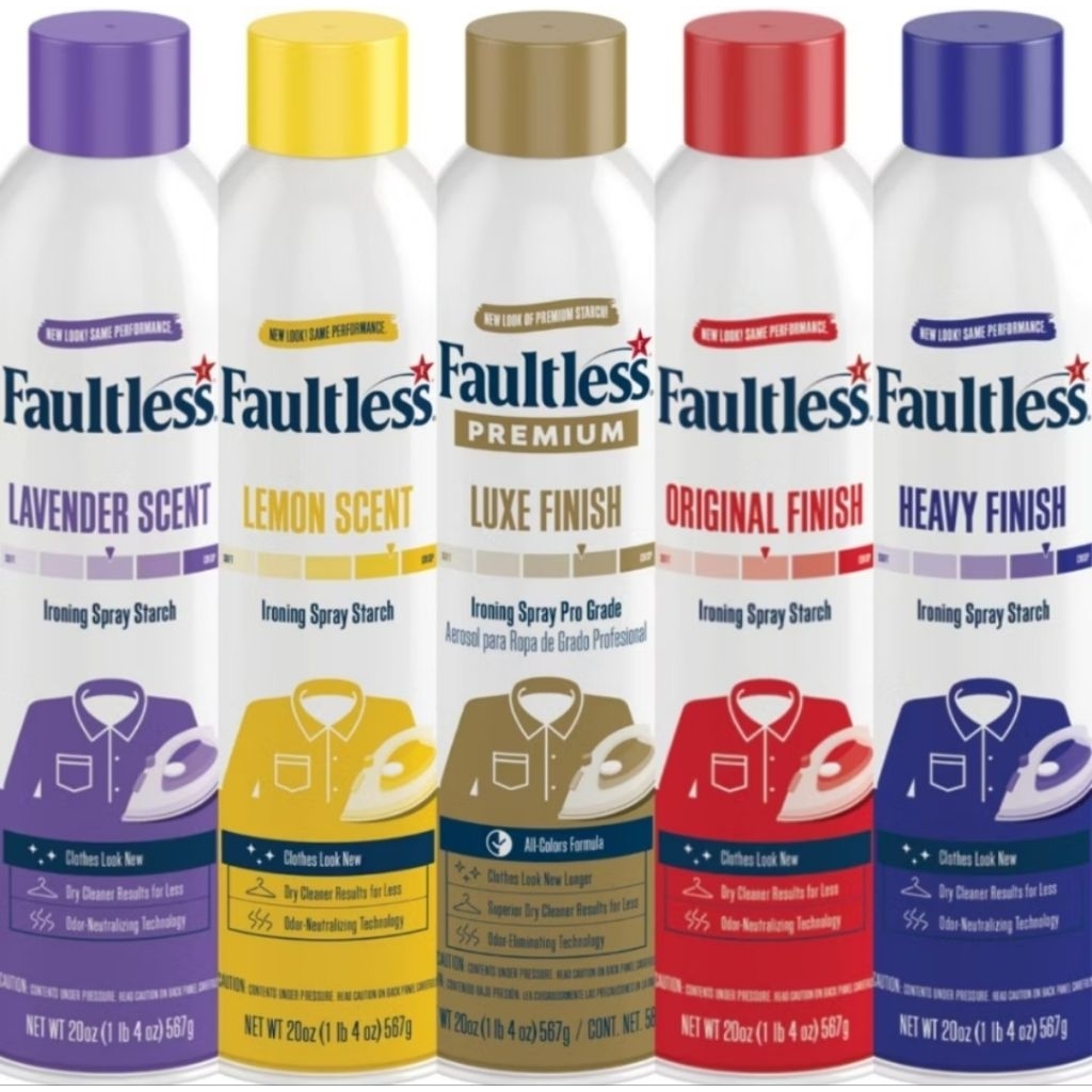 FAULTLESS Ironing Spray Starch 576g | Shopee Malaysia