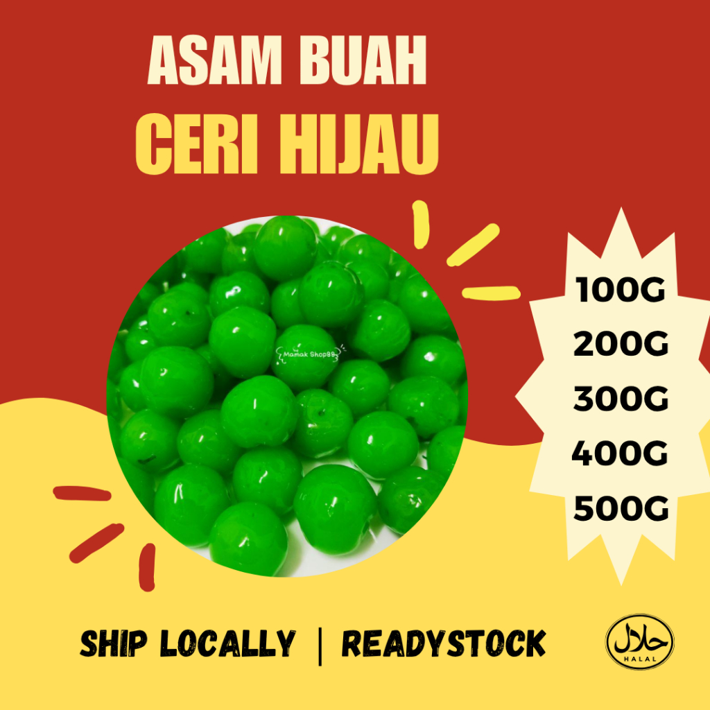 Asam Buah Ceri Manis / Sweet Green Cherry (100g-500g) | Shopee Malaysia
