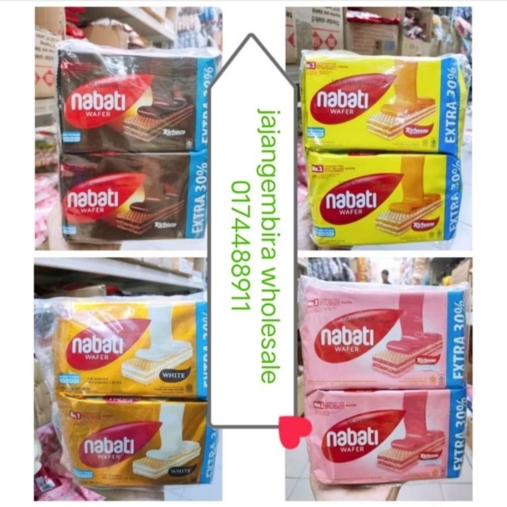 [37g/40g×10packets]*Nabati Wafer Richeese Richoco White Cream Milk ...