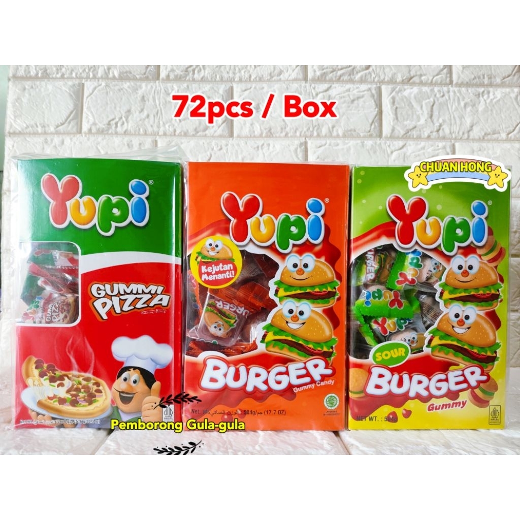 Yupi Mini Burger Gummy Pizza 72pcs / Box | Shopee Malaysia