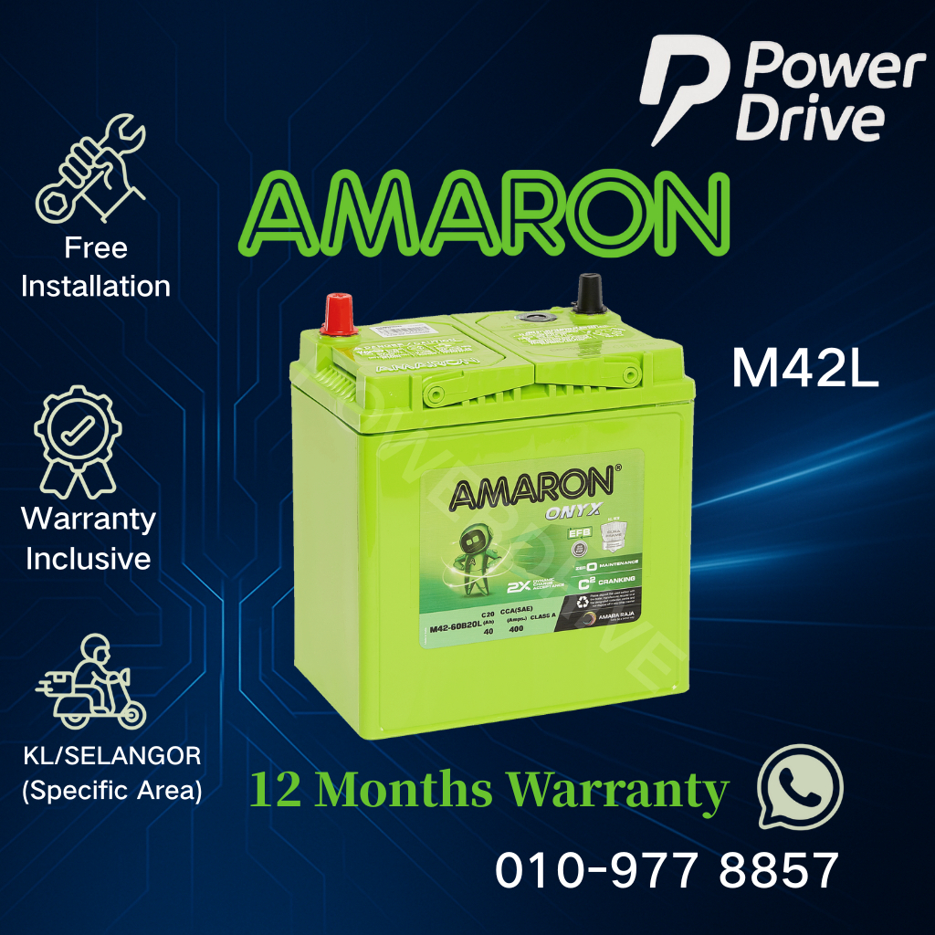 [ Installation Provided ] M42 EFB | 60B20L/R ] Amaron Onxy Car Battery ...