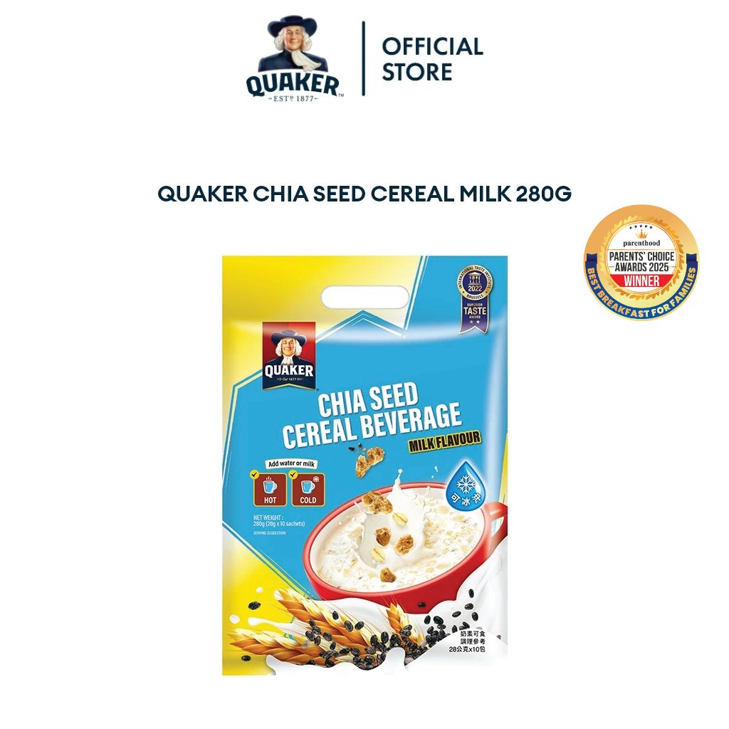 Quaker Chia Seed Cereal Milk 280g (works with cold milk or hot water ...