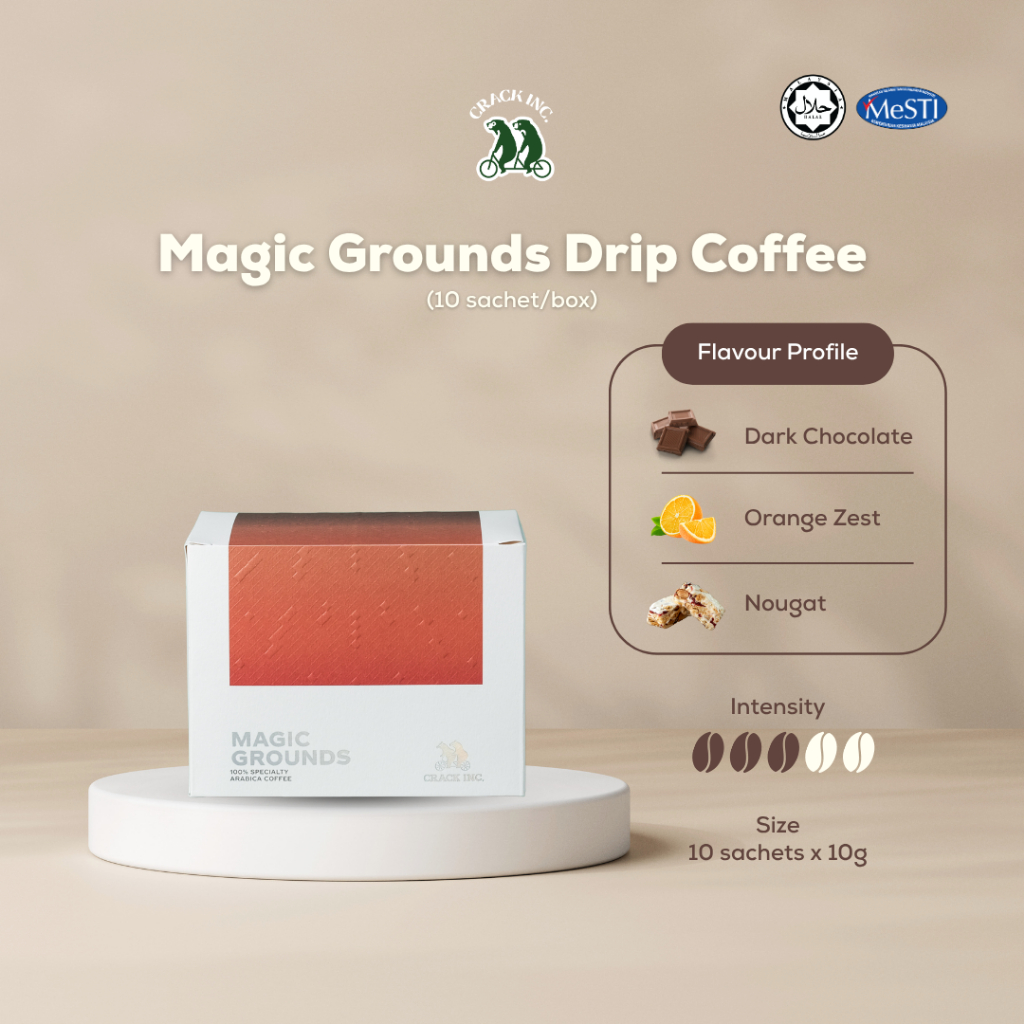 [Halal] CRACK INC. Magic Grounds Drip Bag Coffee (10 sachets) | Shopee ...