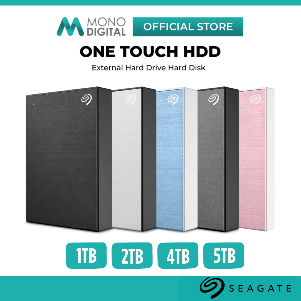 Seagate One Touch External Hard Drive Portable Hard Disk Data Rescue Pro Included 1TB / 2TB ...