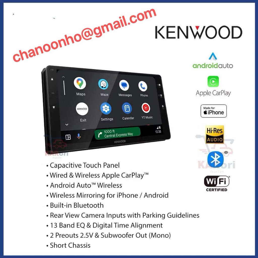 KENWOOD DMX823WXS 230mm 9 INCH DIGITAL MULTIMEDIA PLAYER (for Toyota ...