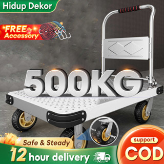 Trolley Heavy Duty Foldable Trolley Troli Barang With Wheel 150KG/500KG/1000KG PVC Iron Mute 手推车 ...