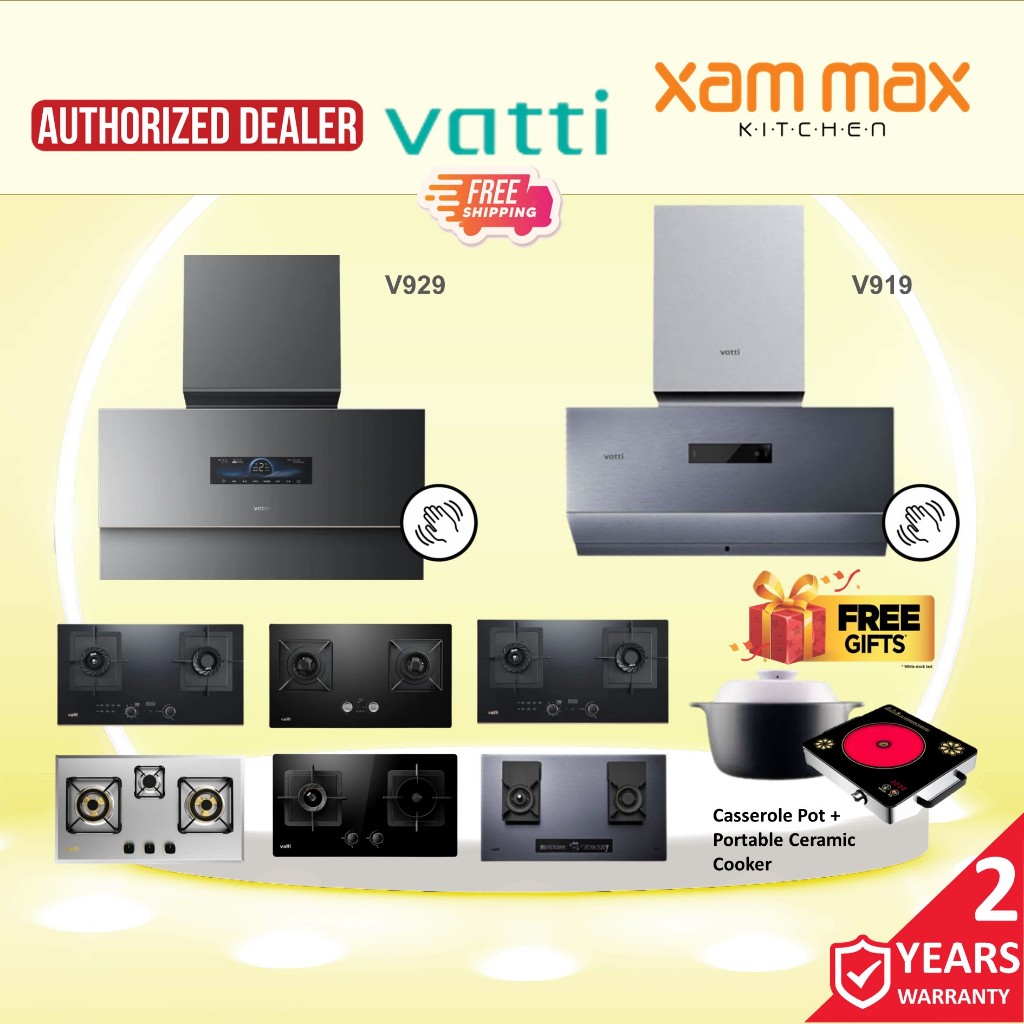 Vatti >3050m3/h Hood + Hob Set V929 / V919 Powerful Suction Compact ...