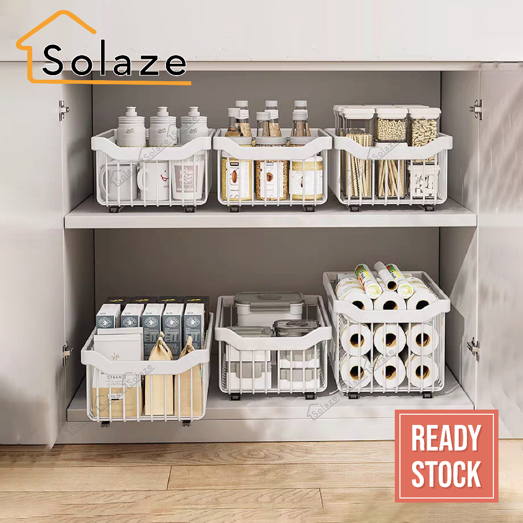 Solaze Kitchen Pull Type Storage Shelf Sink Storage Basket Drawer ...