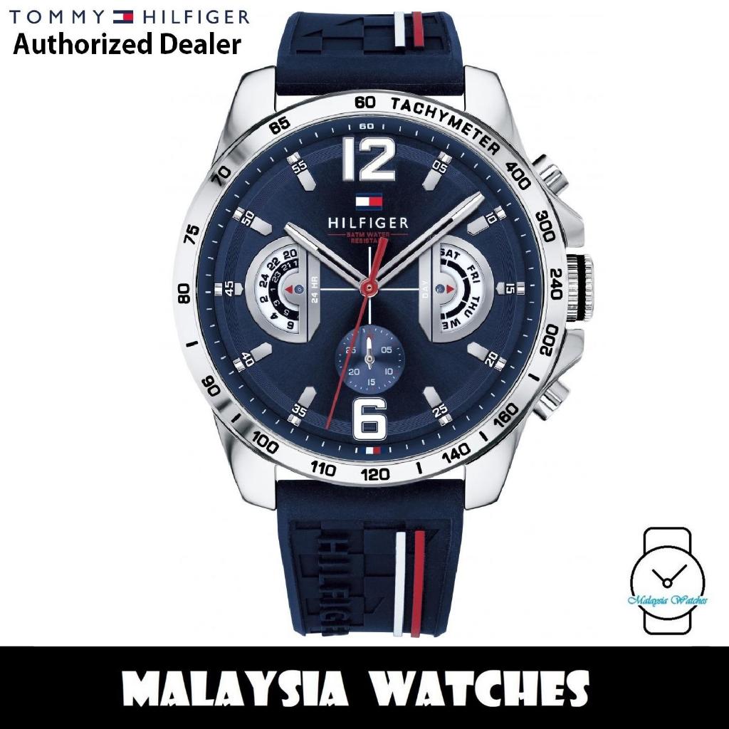 (100% Original) Tommy Hilfiger Decker Men's 1791476 Silicon Watch (Navy ...