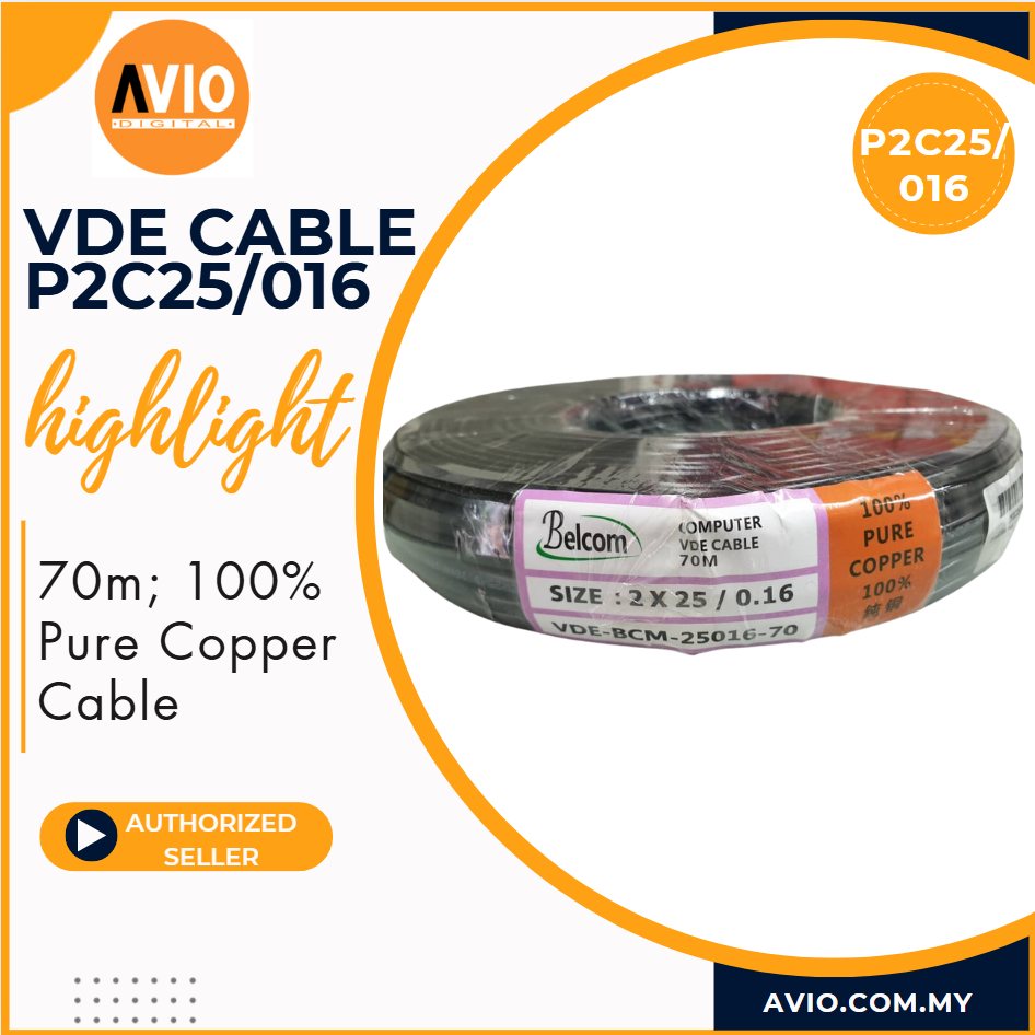 Power VDE 2 Core Wire Cable 2x25 / 0.16 Thick 70M 70 Meter 100% Pure ...