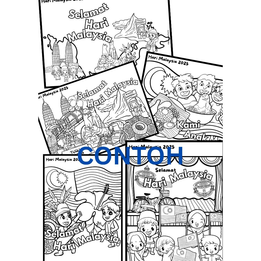 [PRINTABLE PDF] Mari Mewarna Hari Malaysia 2025 Coloring pages poster ...