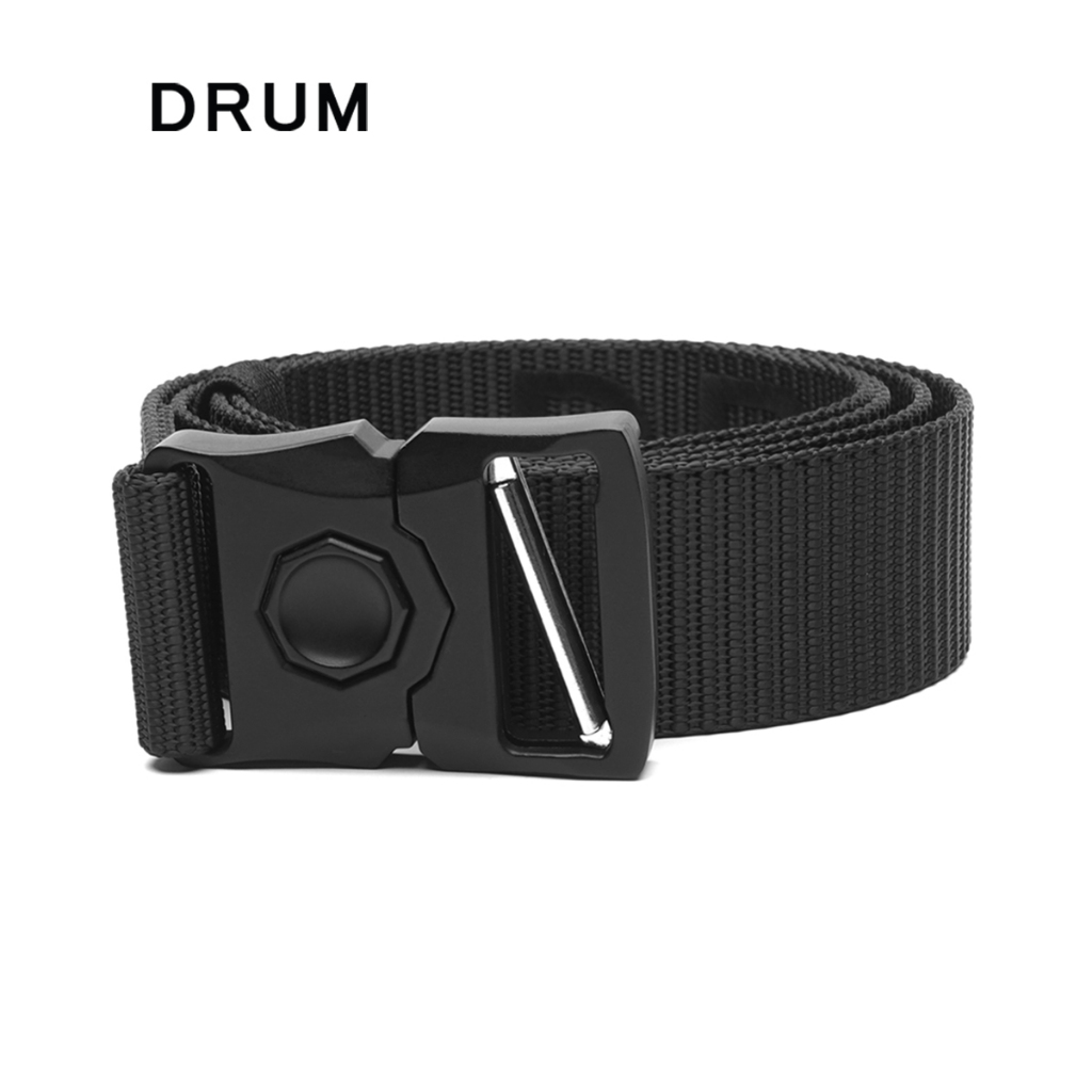 DRUM Push button buckle Woven belt- Black | Shopee Malaysia