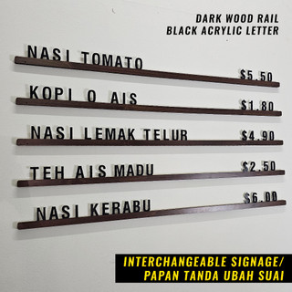 wall signage interchangeable / ubah suai / kayu dan acrylic / tulisan ...