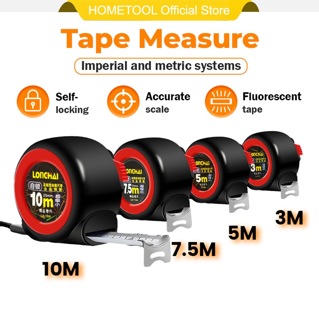 3m/5m/7.5m / 10m Measuring Tape Self-Locking Function High Precision ...