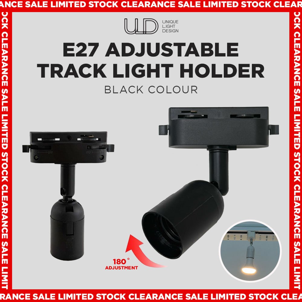 [READY STOCK] E27 ADJUSTABLE TRACK LIGHT HOLDER FITTING SPOTLIGHT BASE ...
