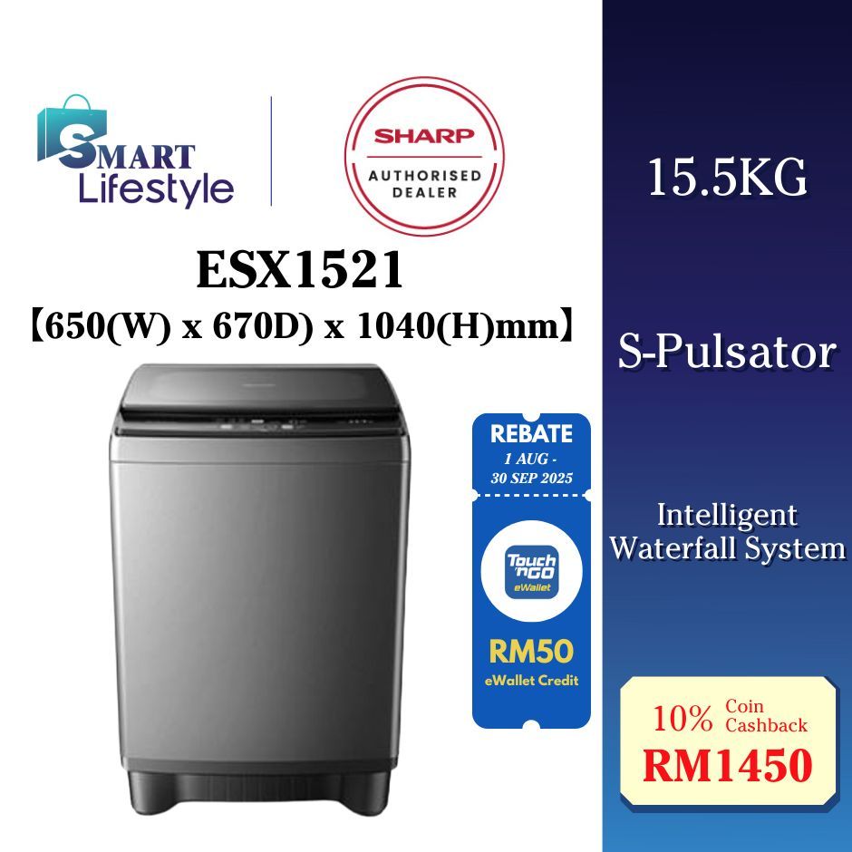 Sharp Full Auto Washing Machine (15.5KG) ESX1521 / (15kg) ESX159 ...