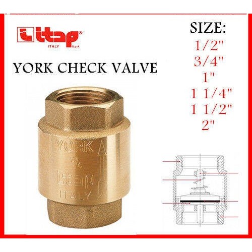 [Original Italy] York Check Valve / Non Return Valve / One Way Valve 1/ ...
