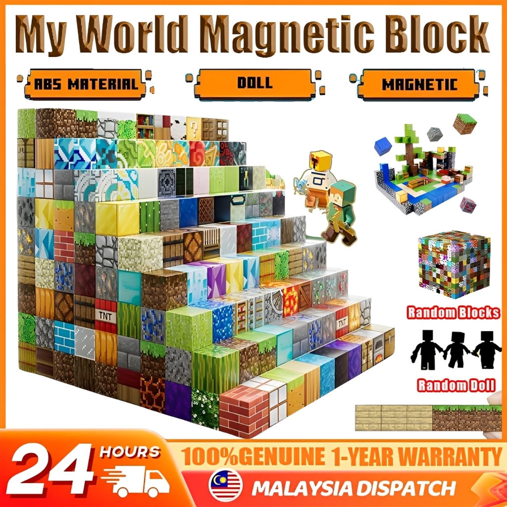 Malaysia Spot🔥My world Magnetic Block Building Blocks with Magnetic ...