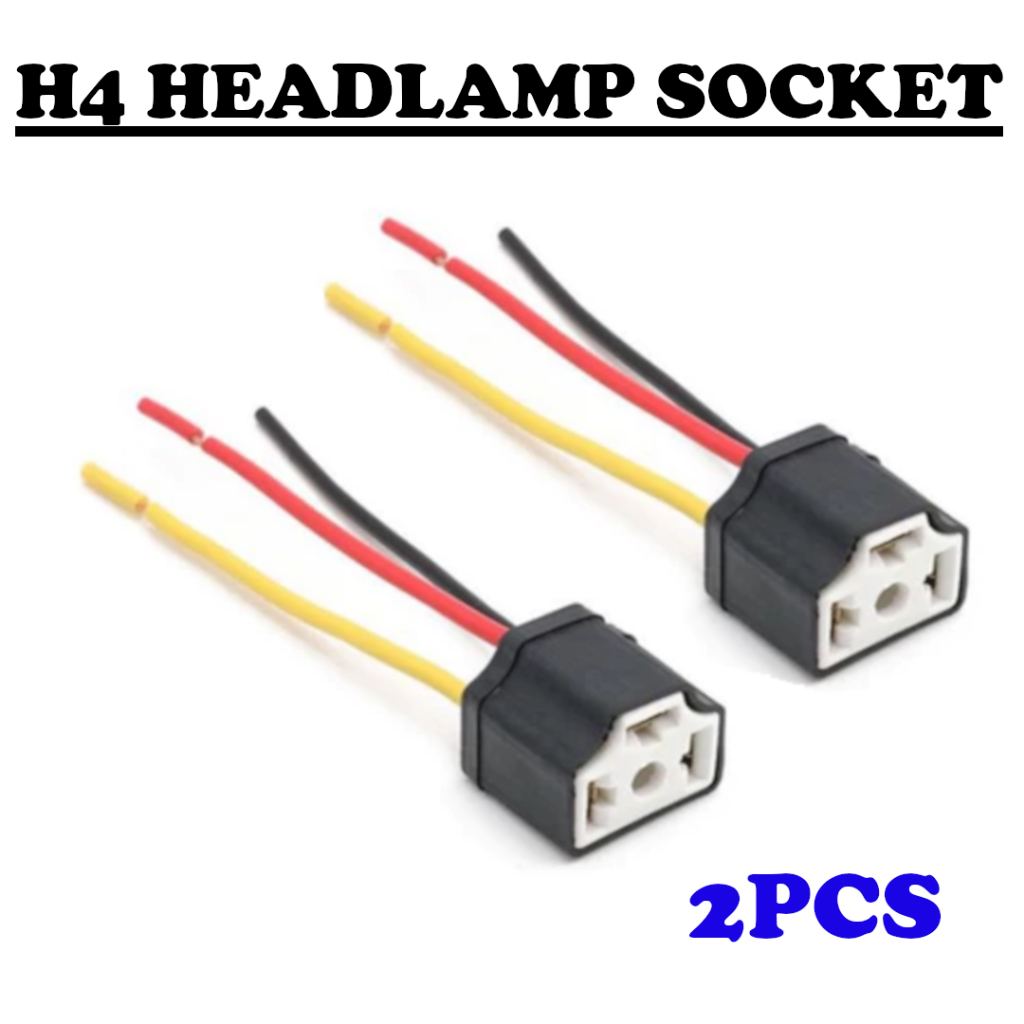 H4 Ceramic Headlight Headlamp Socket 3Pin Wire Plug Harness Socket ...